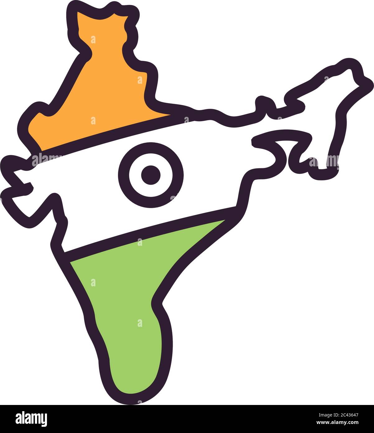 Indian map fill style icon design, Culture travel india country asia ...