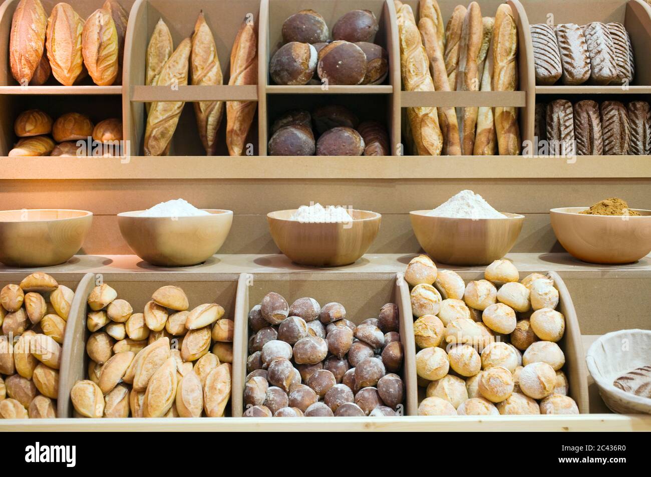 Breakfast, baker, rolls Stock Photo - Alamy