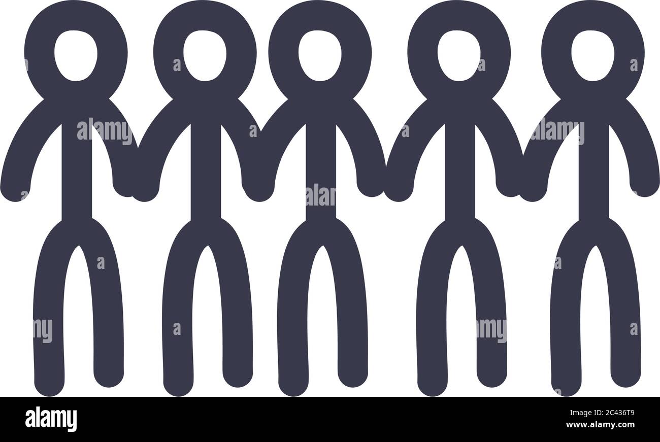 Stickfigure avatars gathering fill style icon design of Person profile ...