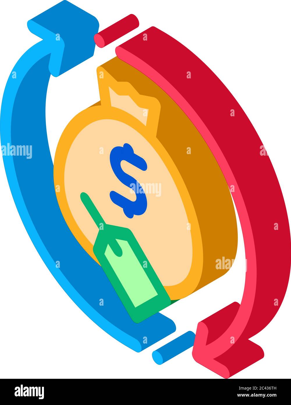 money bag repeat isometric icon vector illustration Stock Vector Image ...