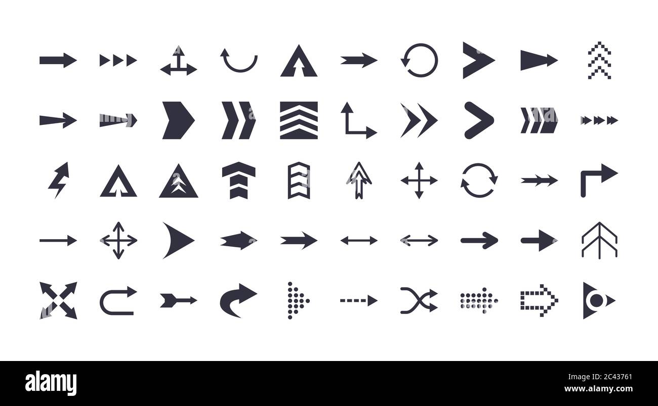 Arrows with differents directions flat style icon set design of web ...