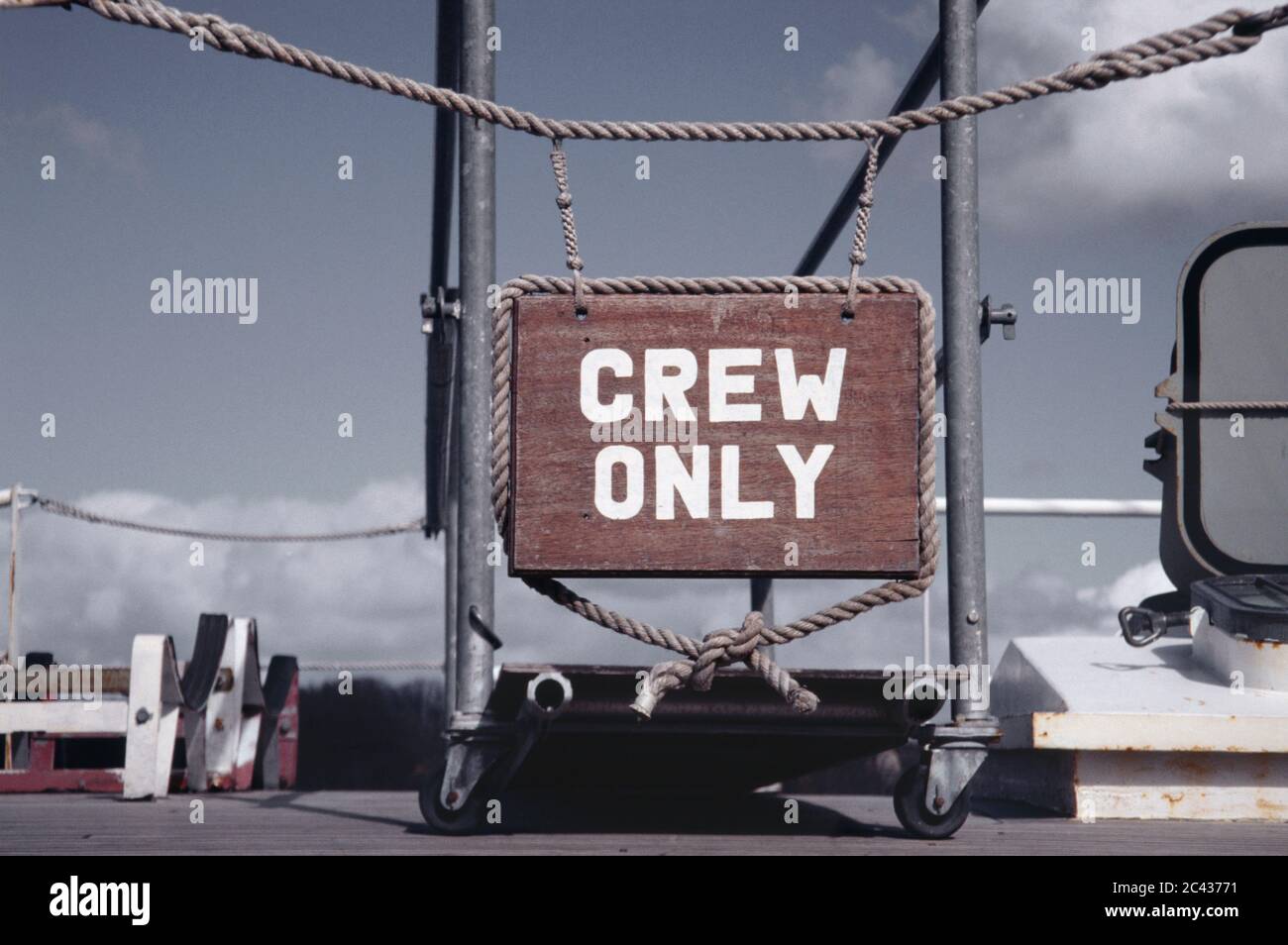 Sign "Crew Only" - shipping Stock Photo - Alamy