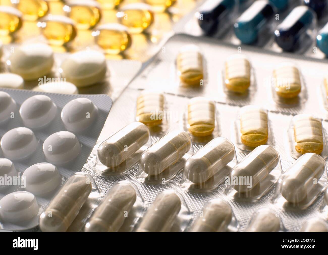 Variety of different packaged tablets and capsules - drugs - paranoia ...