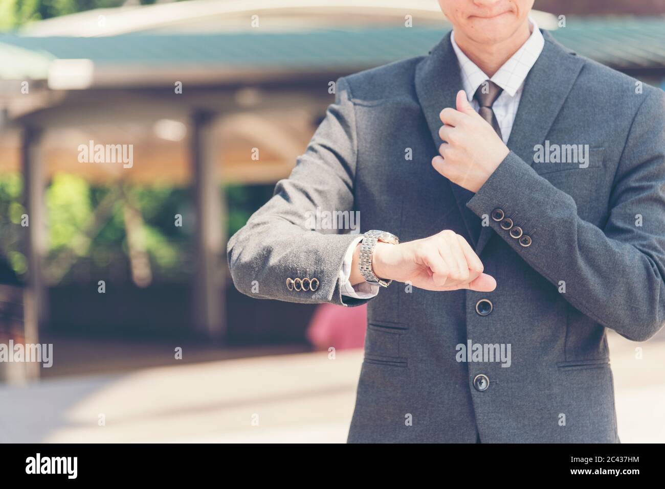 Businessman waiting for big appointment. business concept Stock Photo ...