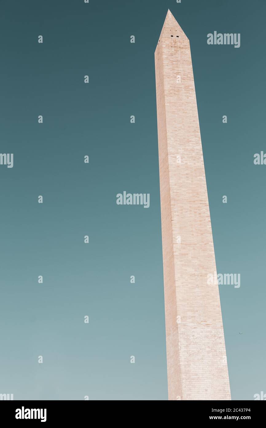 Washington Monument tall obelisk in National Mall Washington DC ...