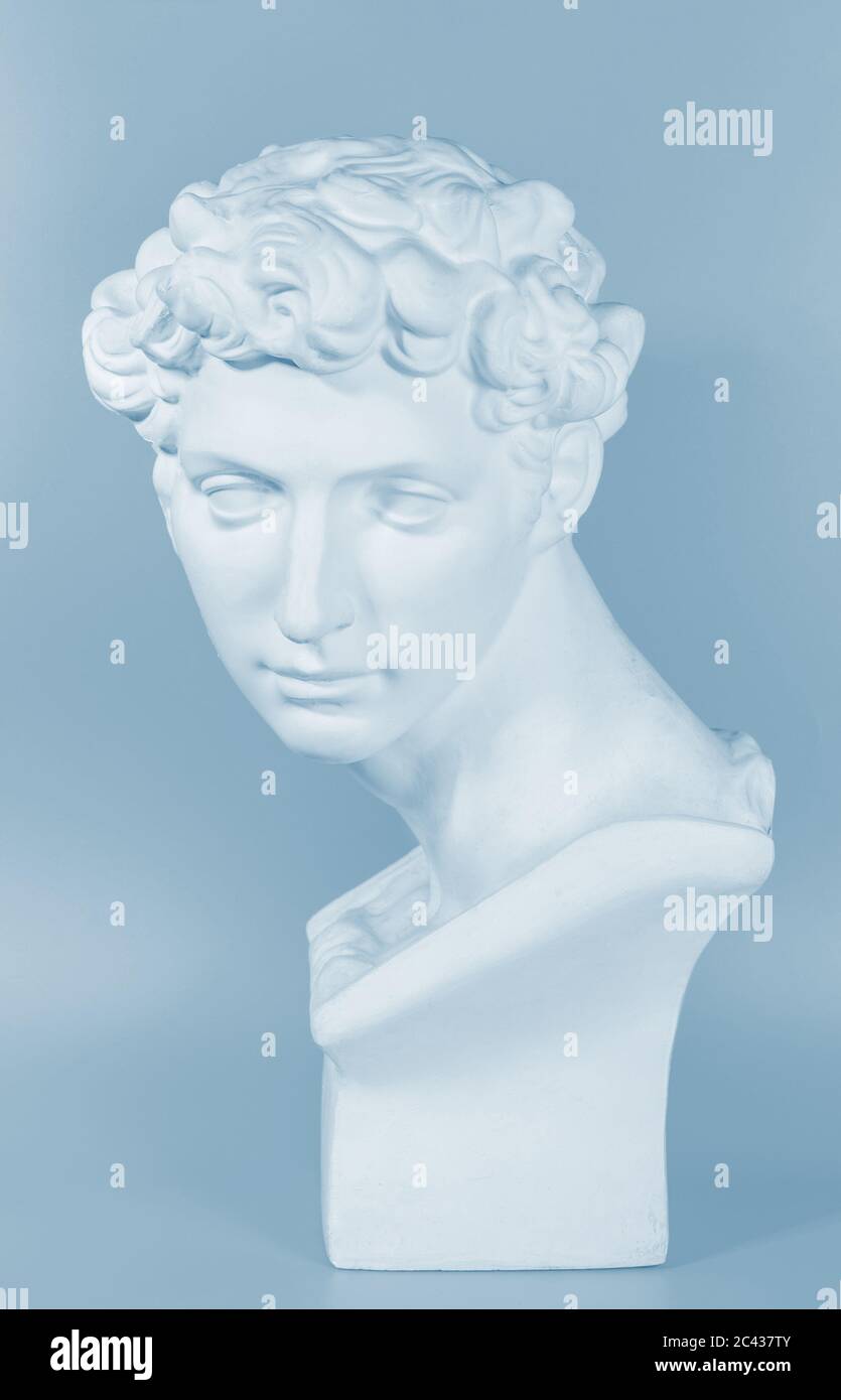 Ancient Athens sculpture，David sculpture, pink background, render ...
