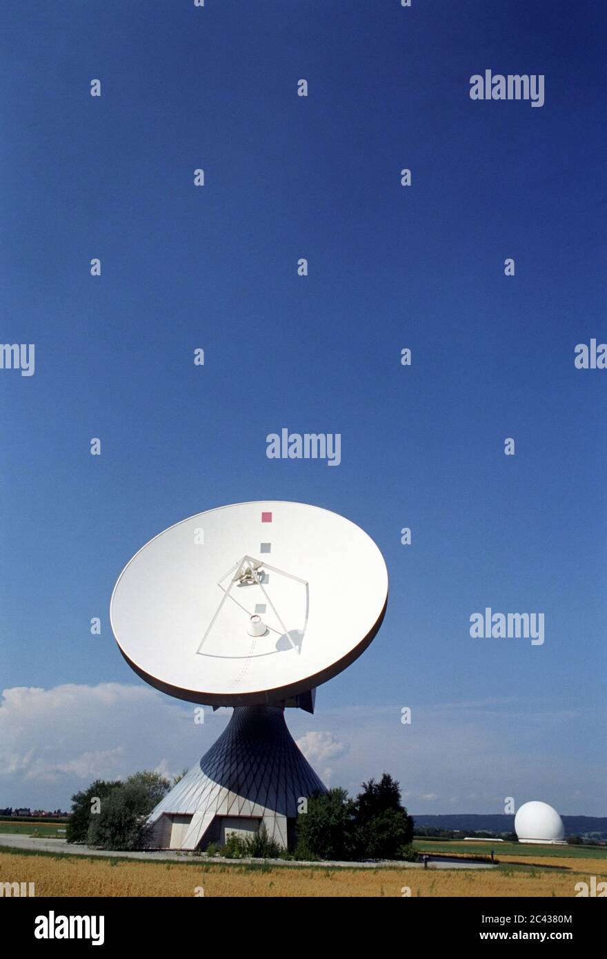 Ground station against a blue sky at the Ammersee - Bavaria - Germany ...