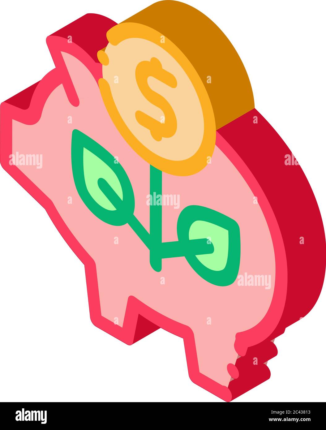 pig money box isometric icon vector illustration Stock Vector Image ...