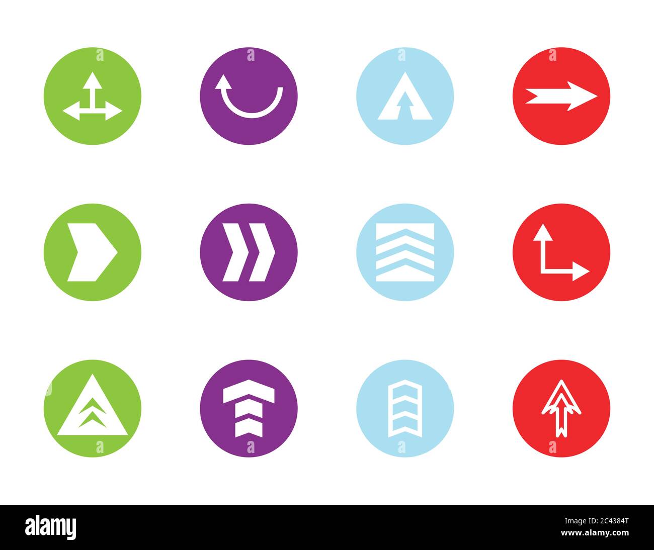 Arrows with differents directions block style icon set design of web ...