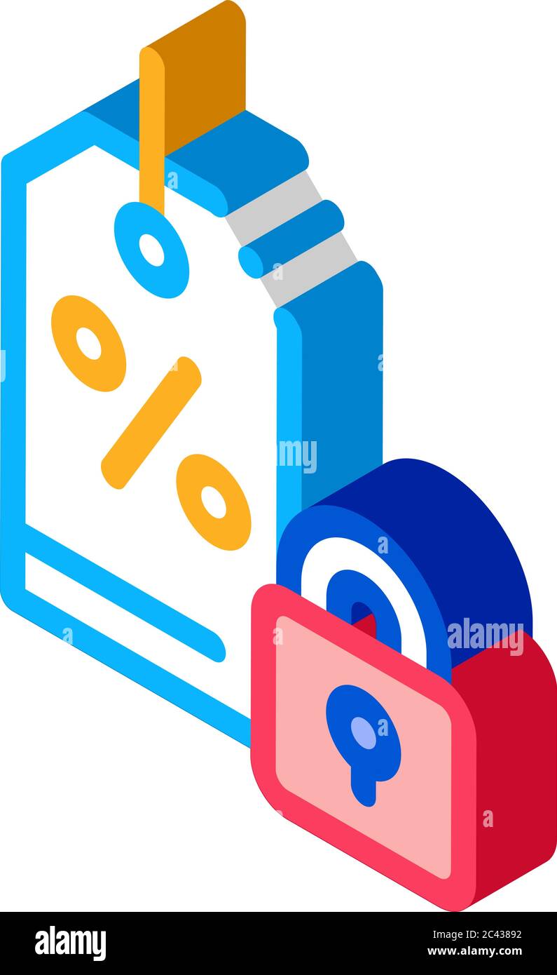 no deduction of interest from asset isometric icon vector illustration ...