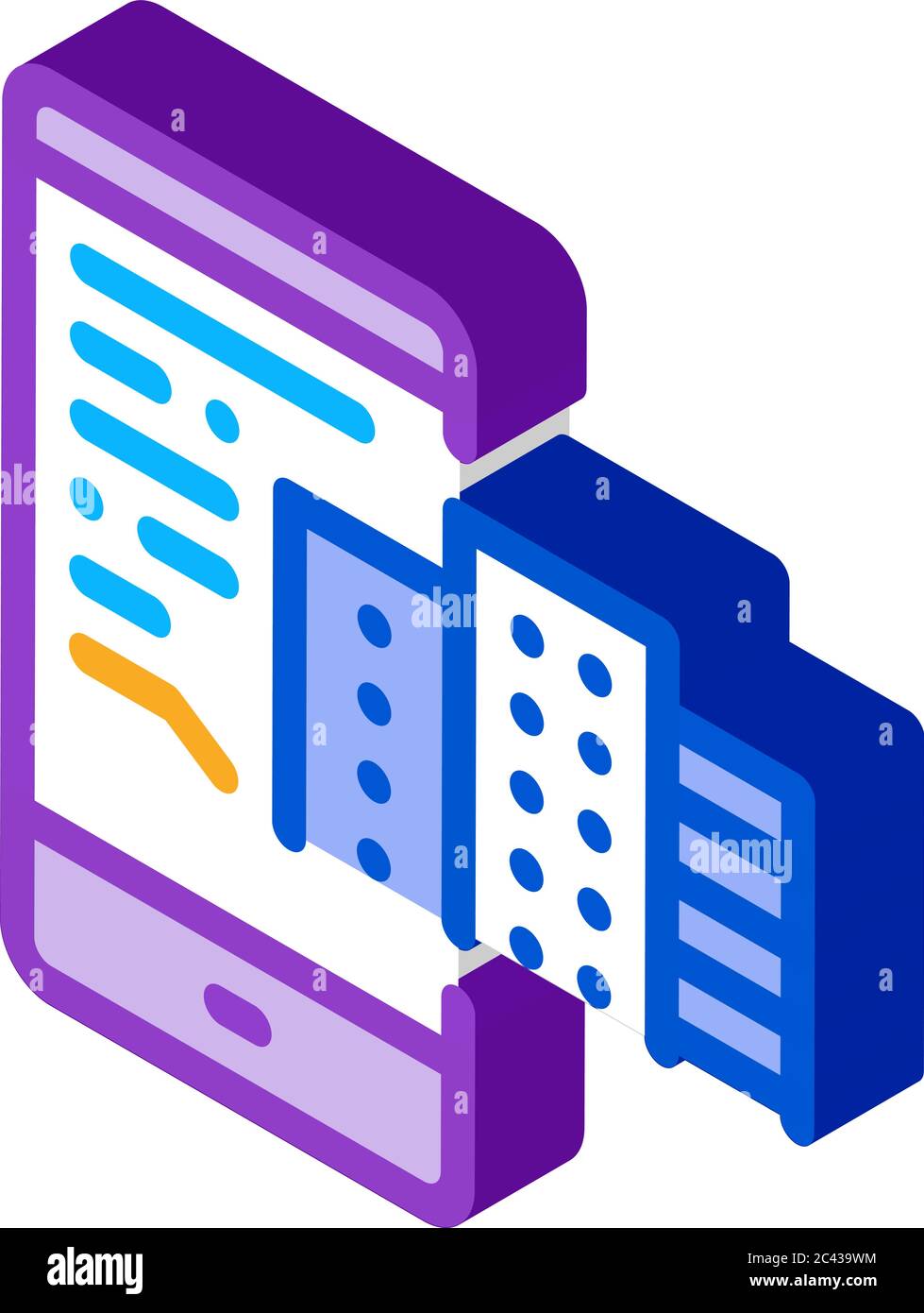telephone mode of reality isometric icon vector illustration Stock ...