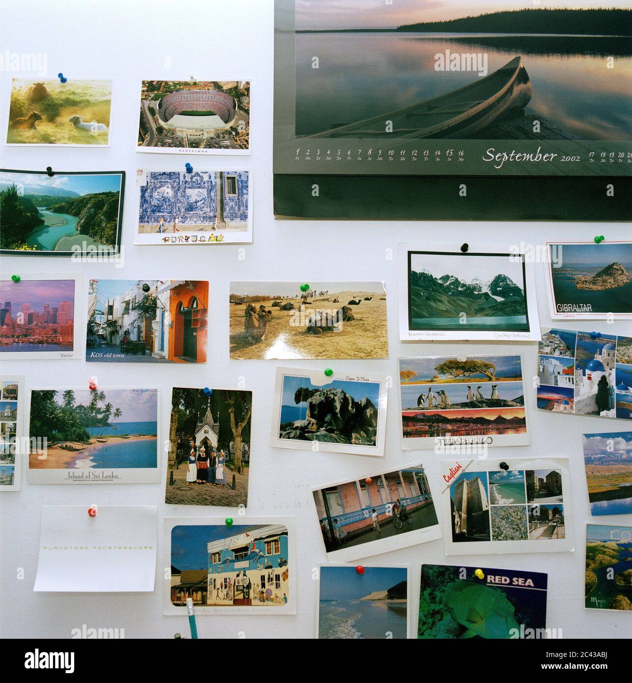 Postcards on wall hi-res stock photography and images - Alamy