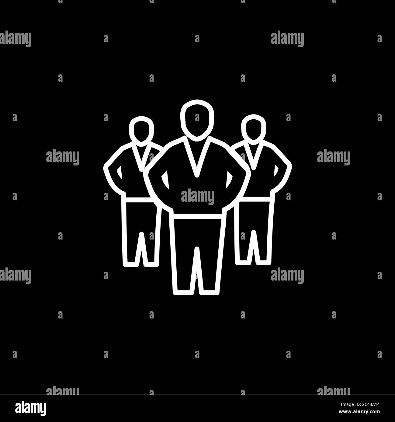 Businessman Line Icon On Black Background. Black Flat Style Vector ...