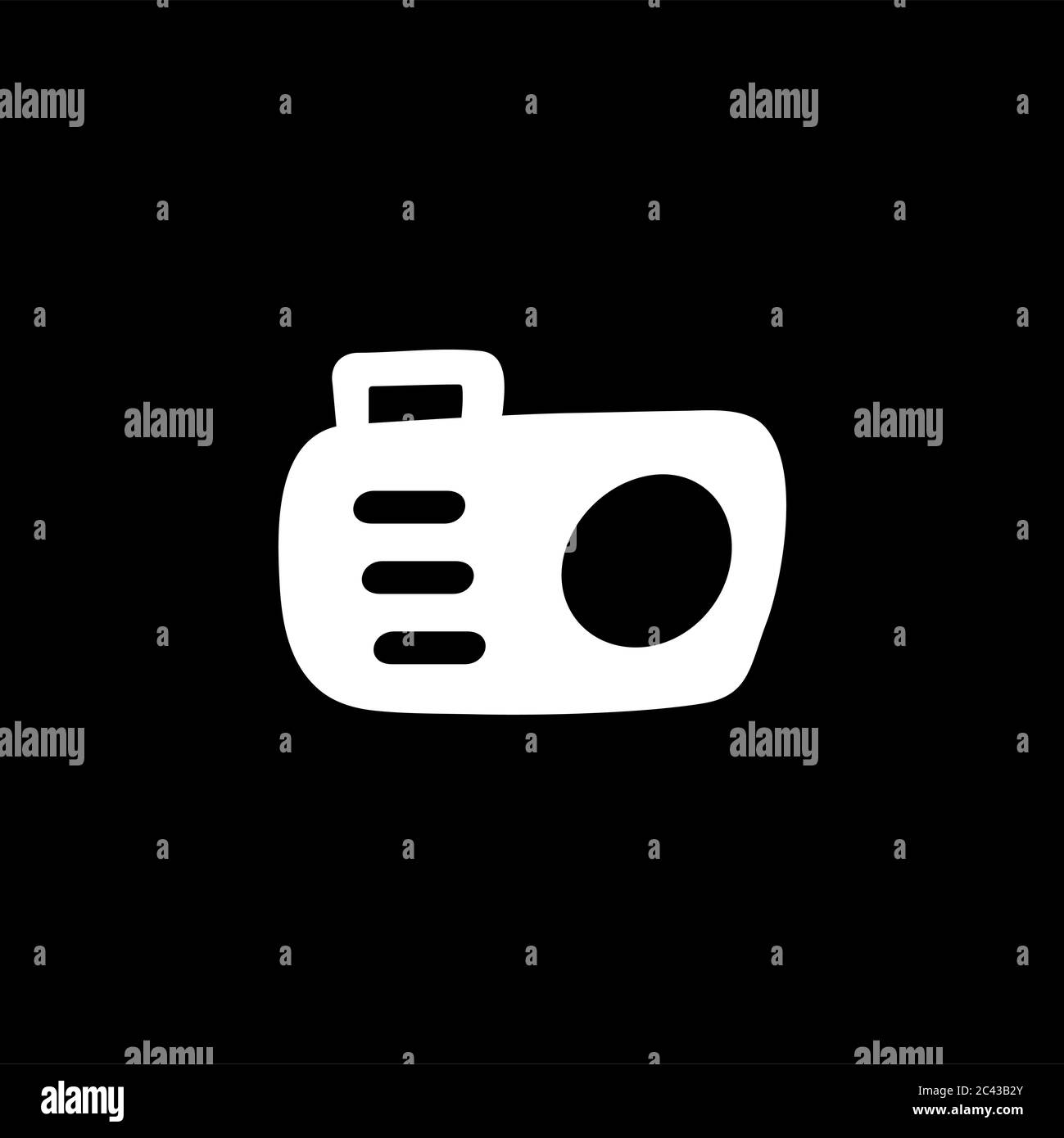 Camera Icon On Black Background. Black Flat Style Vector Illustration ...