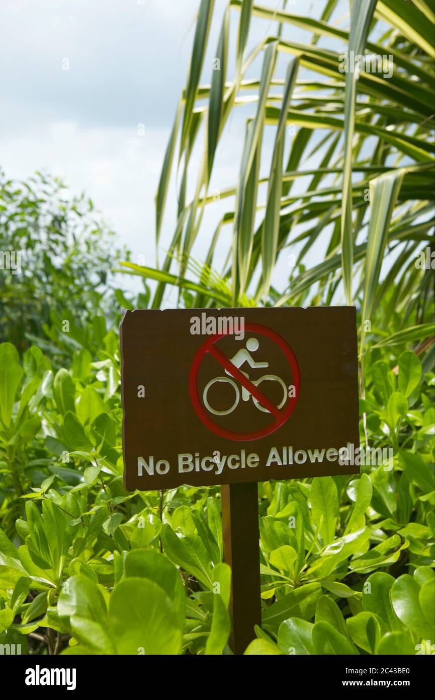 Cycling prohibited sign Stock Photo - Alamy