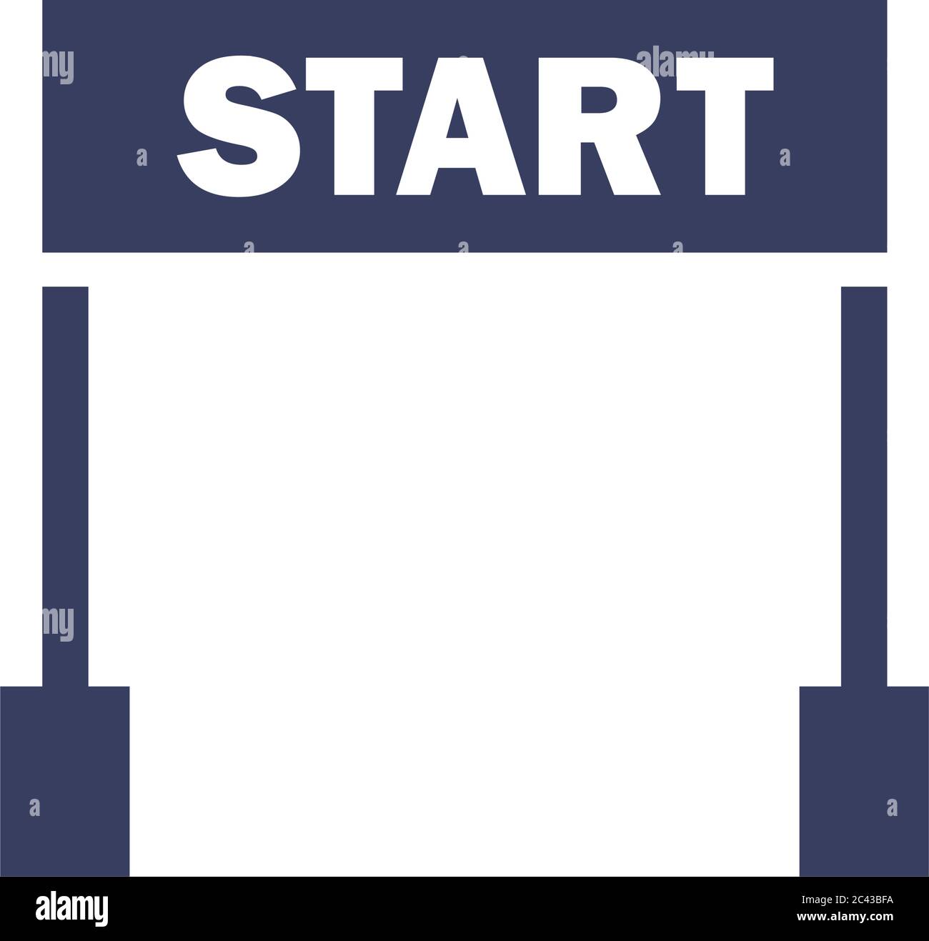 Start banner flag silhouette style icon design, Speed race competition ...