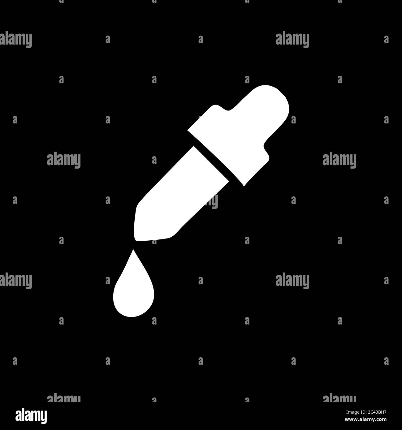 Dropper Icon On Black Background. Black Flat Style Vector Illustration ...