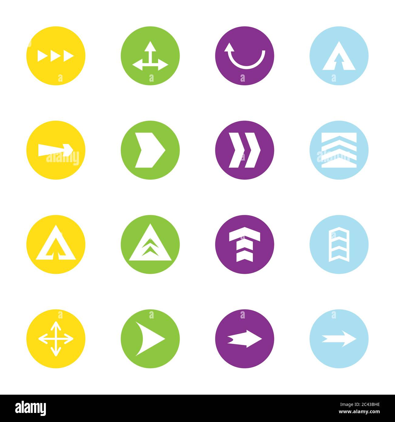 Arrows with differents directions block style icon set design of web ...