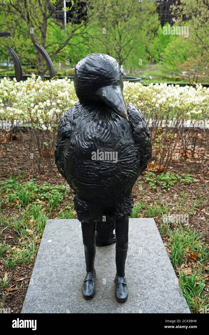 Exterior architecture and bronze bird sculpture design at 'SAINT LOUIS ...