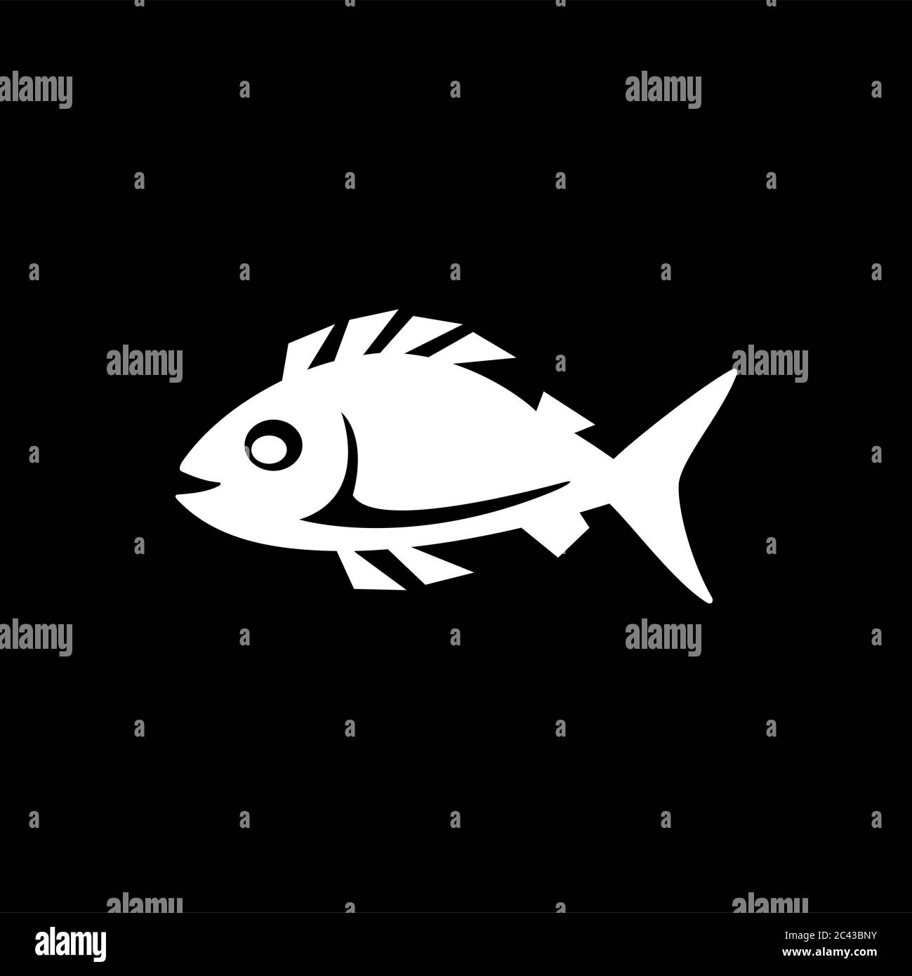 Fish Icon On Black Background. Black Flat Style Vector Illustration ...