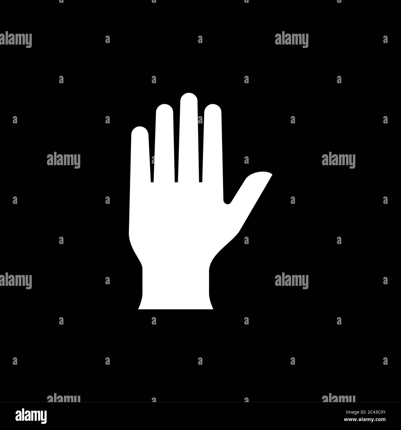 Hand Icon On Black Background. Black Flat Style Vector Illustration ...