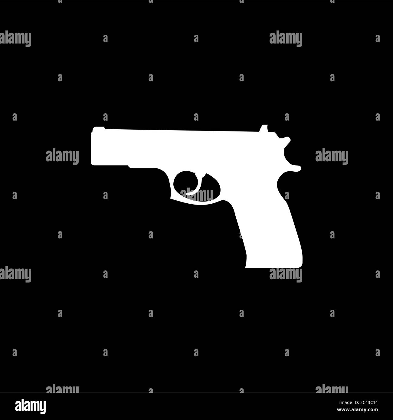 Gun Icon On Black Background. Black Flat Style Vector Illustration ...