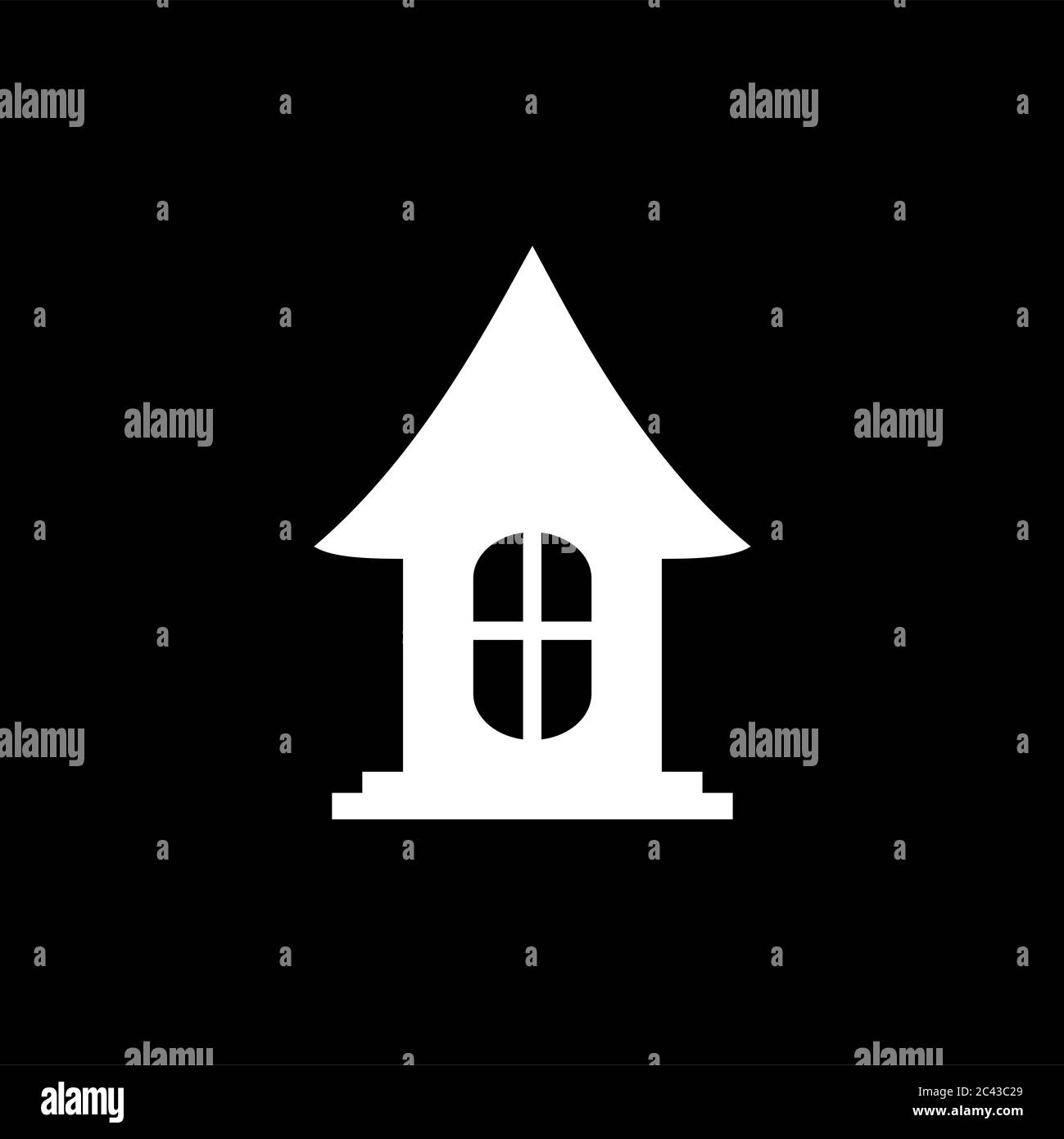 Home Icon On Black Background. Black Flat Style Vector Illustration ...