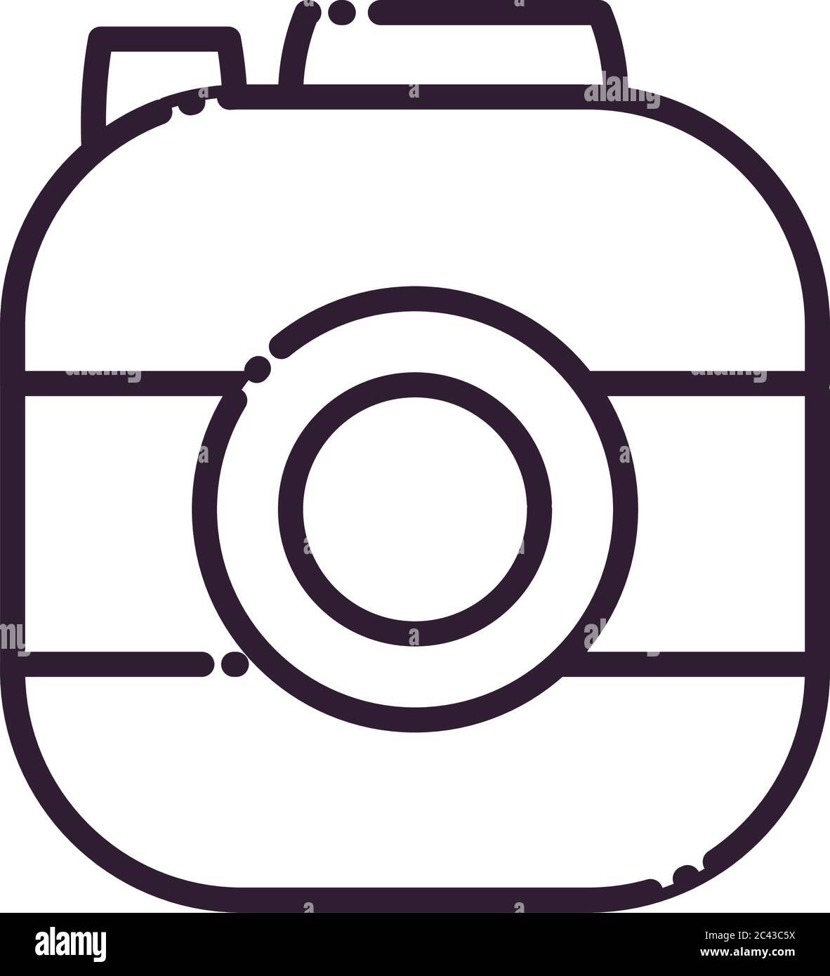 Striped camera device line style icon design, Gadget technology ...