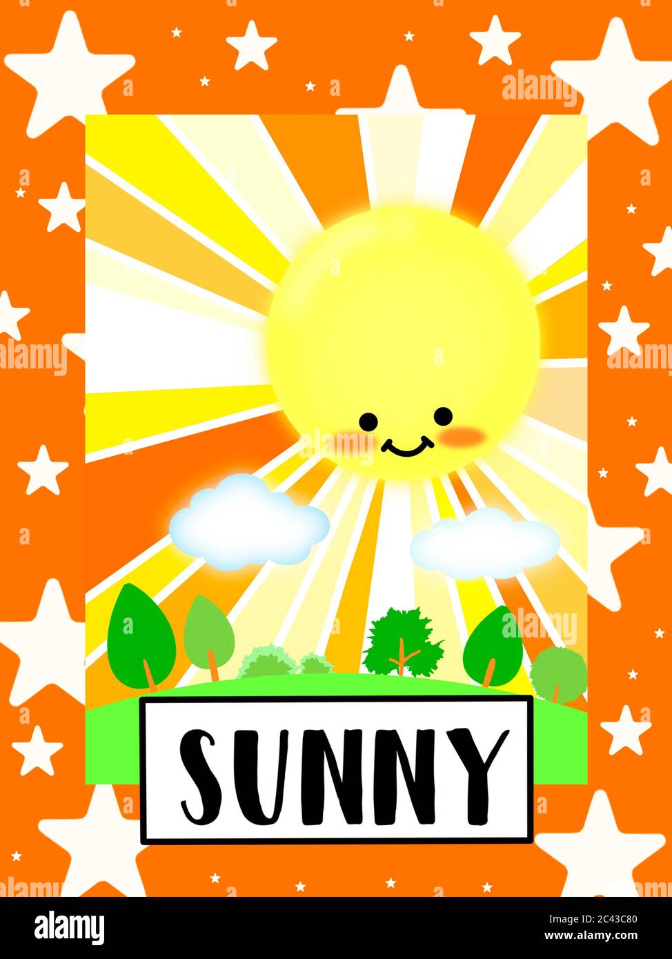 Weather flashcard collection for preschool kid learning English ...