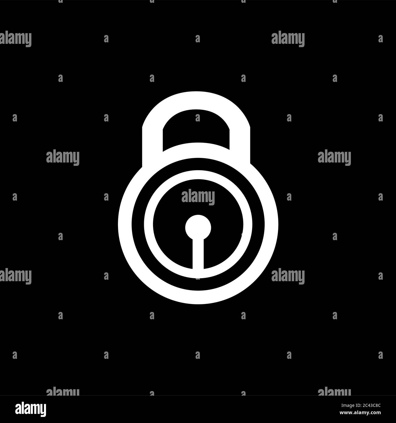 Lock Icon On Black Background. Black Flat Style Vector Illustration ...