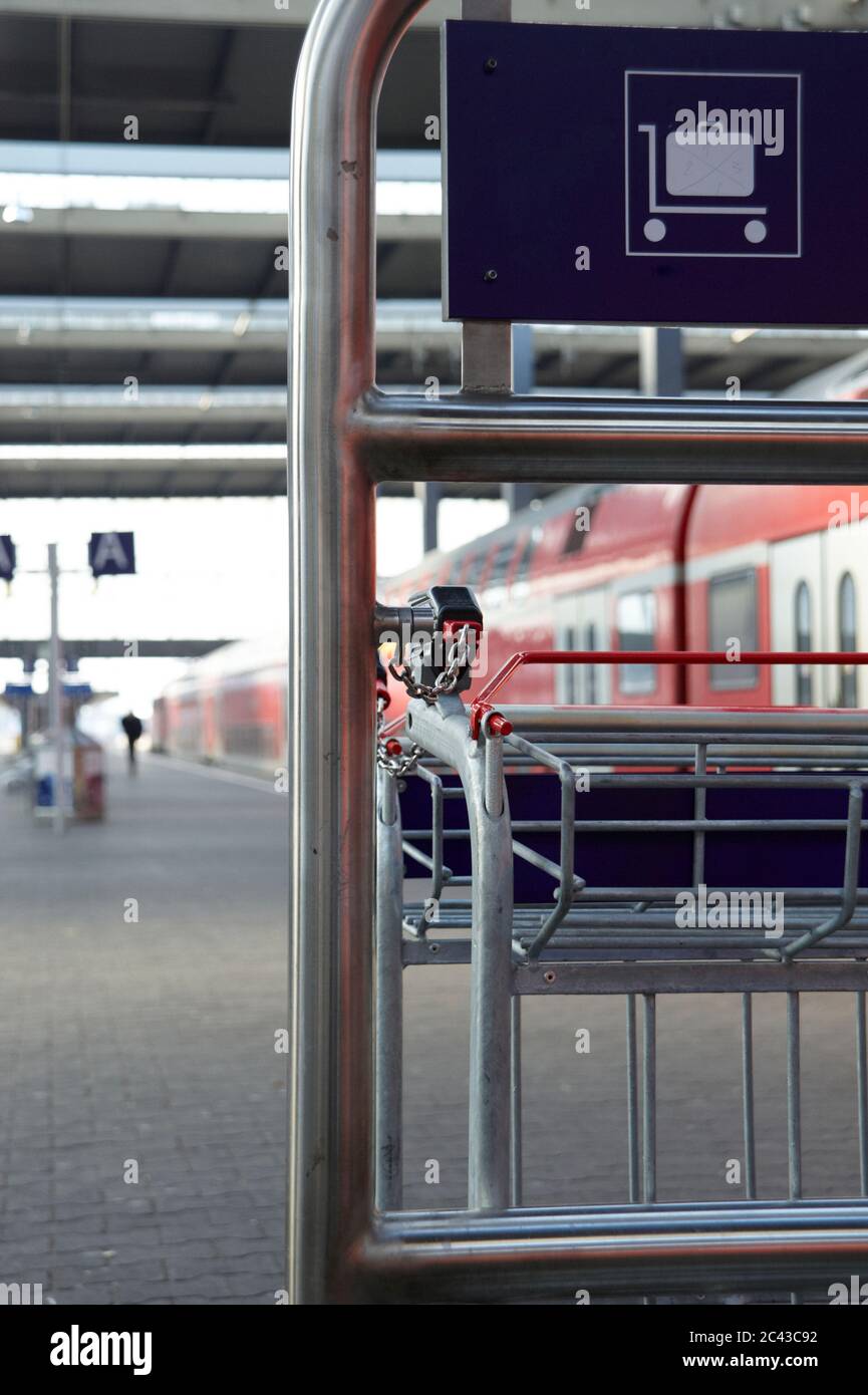 Train on the platform Stock Photo - Alamy