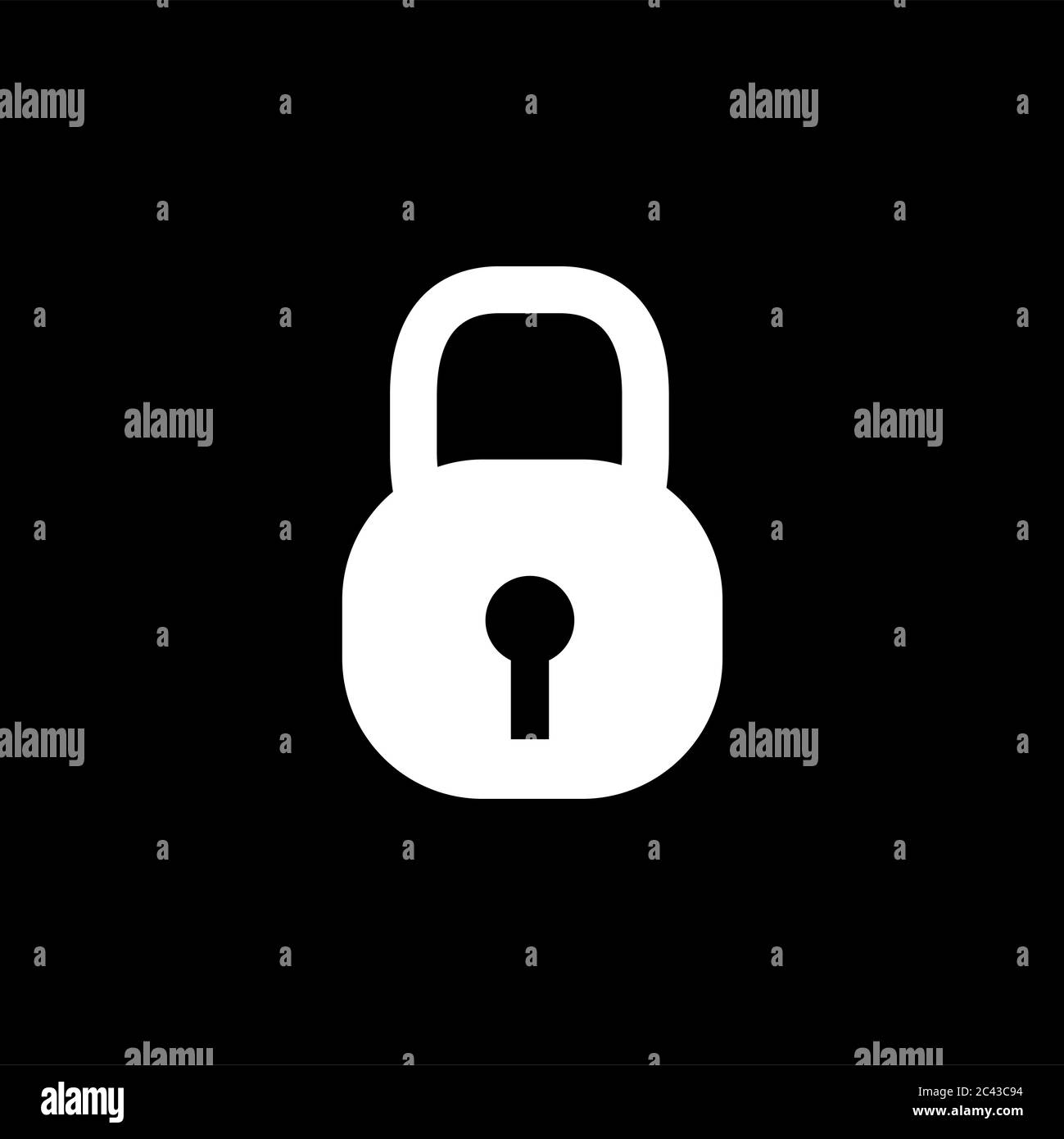 Lock Icon On Black Background. Black Flat Style Vector Illustration ...