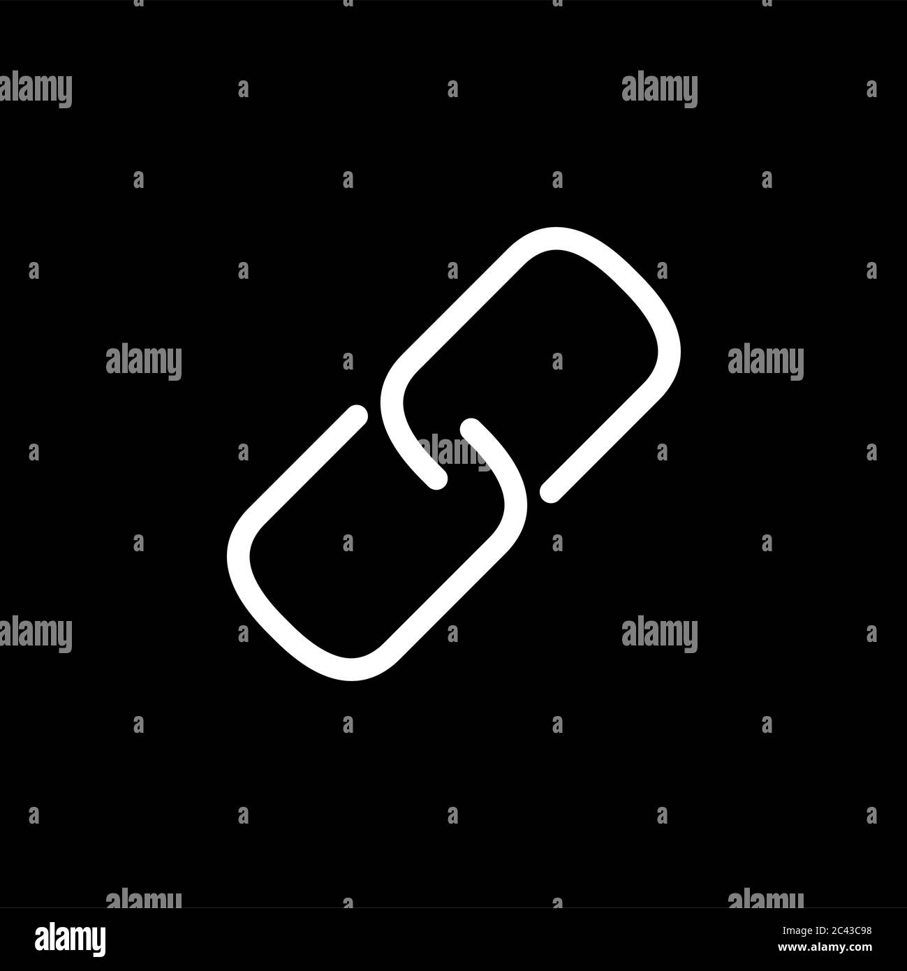 Link Line Icon Icon On Black Background. Black Flat Style Vector ...