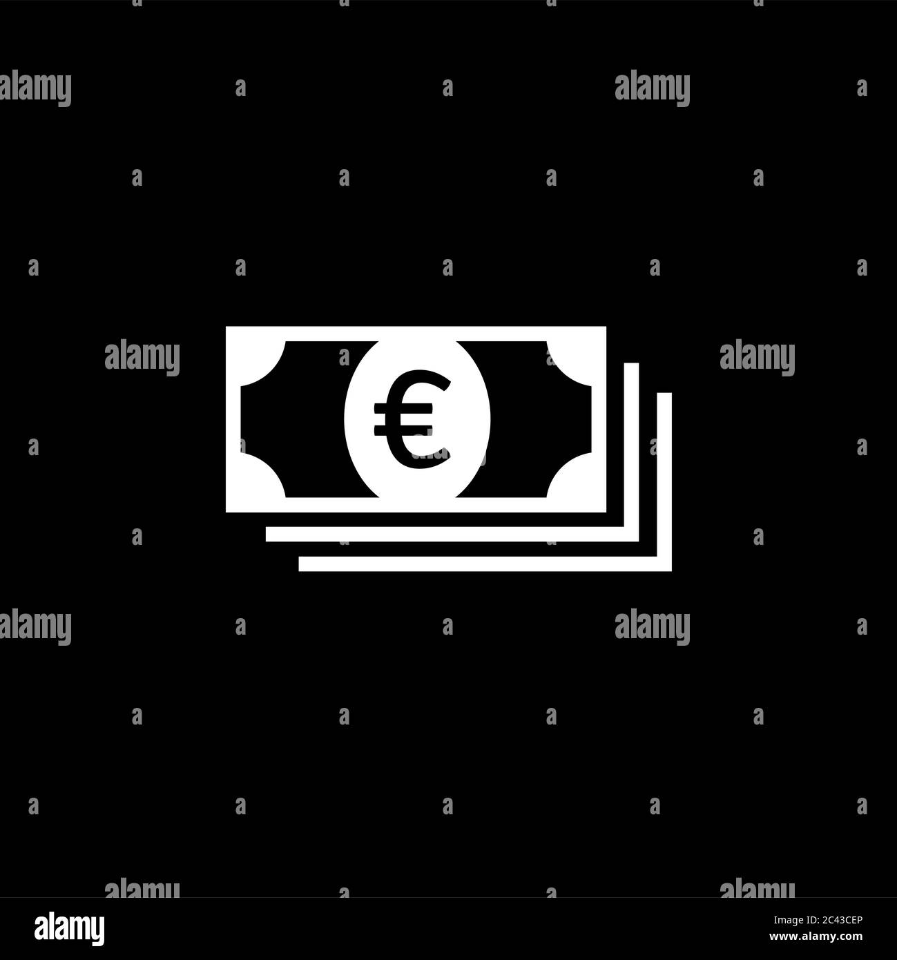 Money Icon On Black Background. Black Flat Style Vector Illustration ...