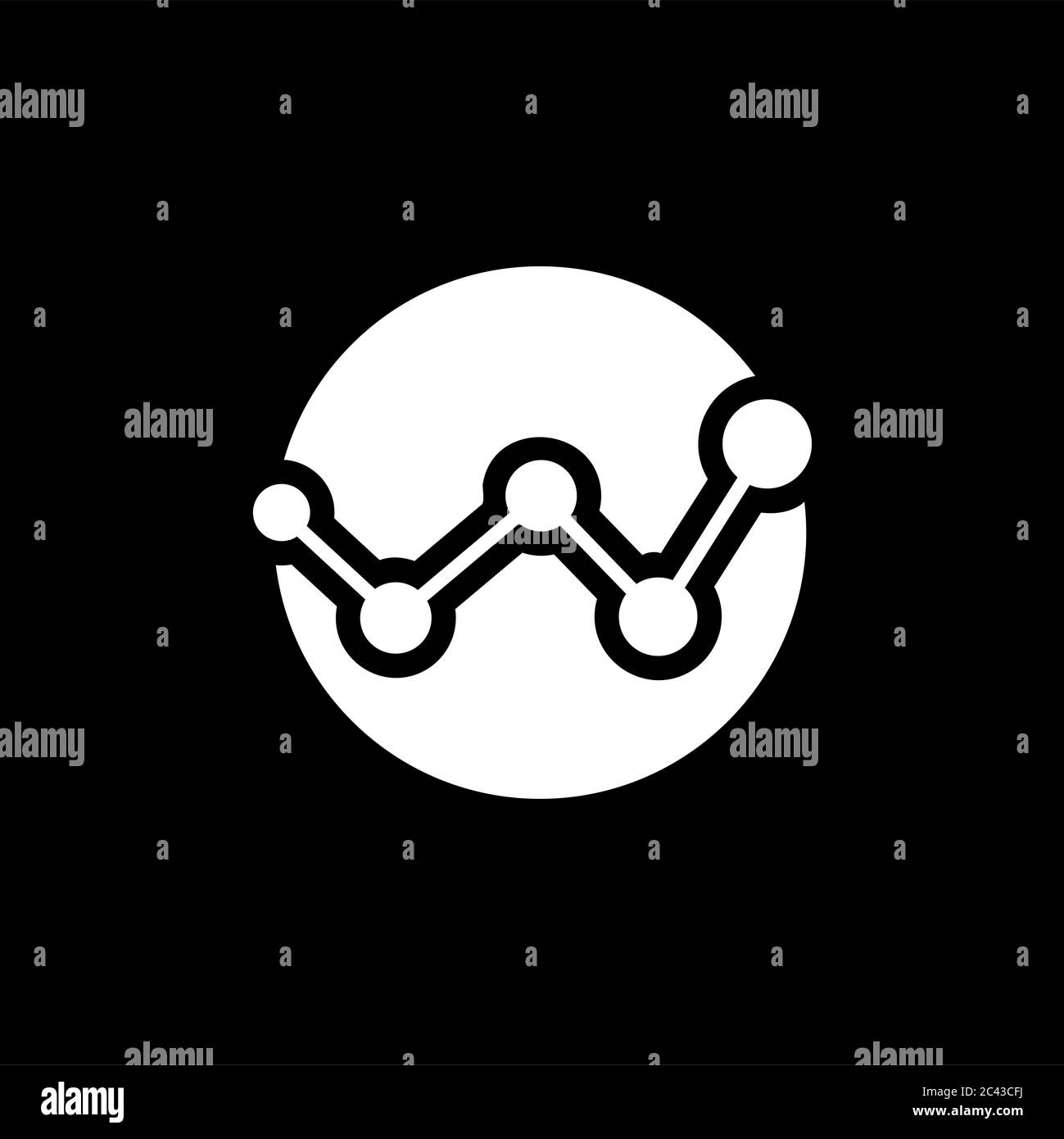 Analytics Flat Icon On Black Background. Black Style Vector ...