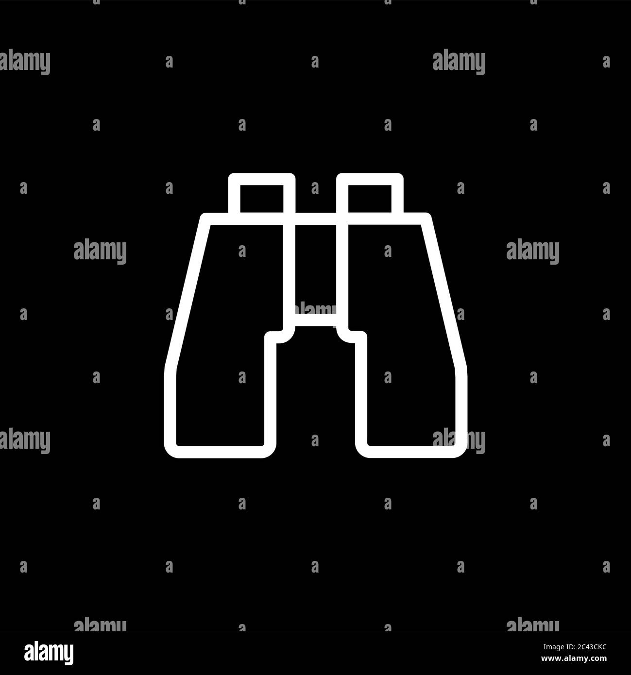 Binocular Icon On Black Background. Black Flat Style Vector ...