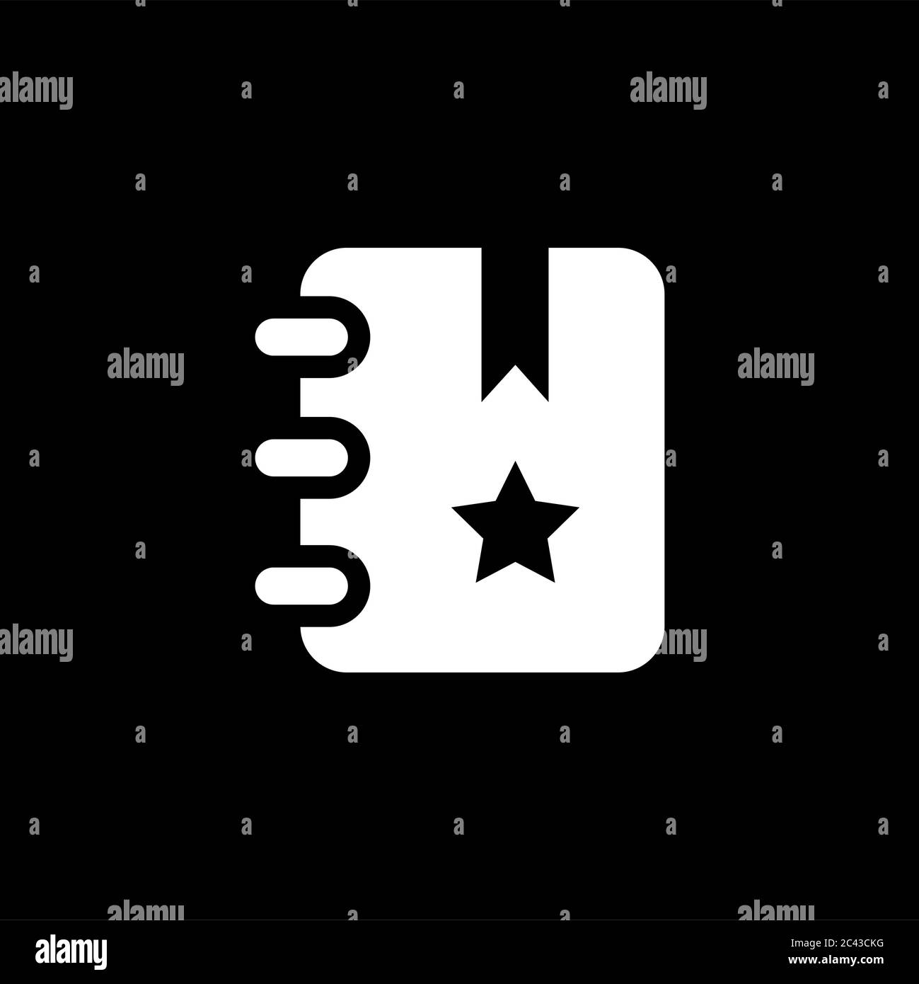 Bookmark Icon On Black Background. Black Flat Style Vector Illustration ...