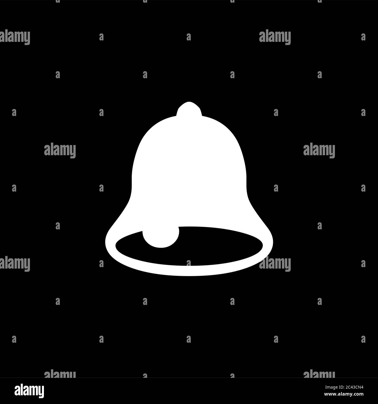 Bell Icon On Black Background. Black Flat Style Vector Illustration ...