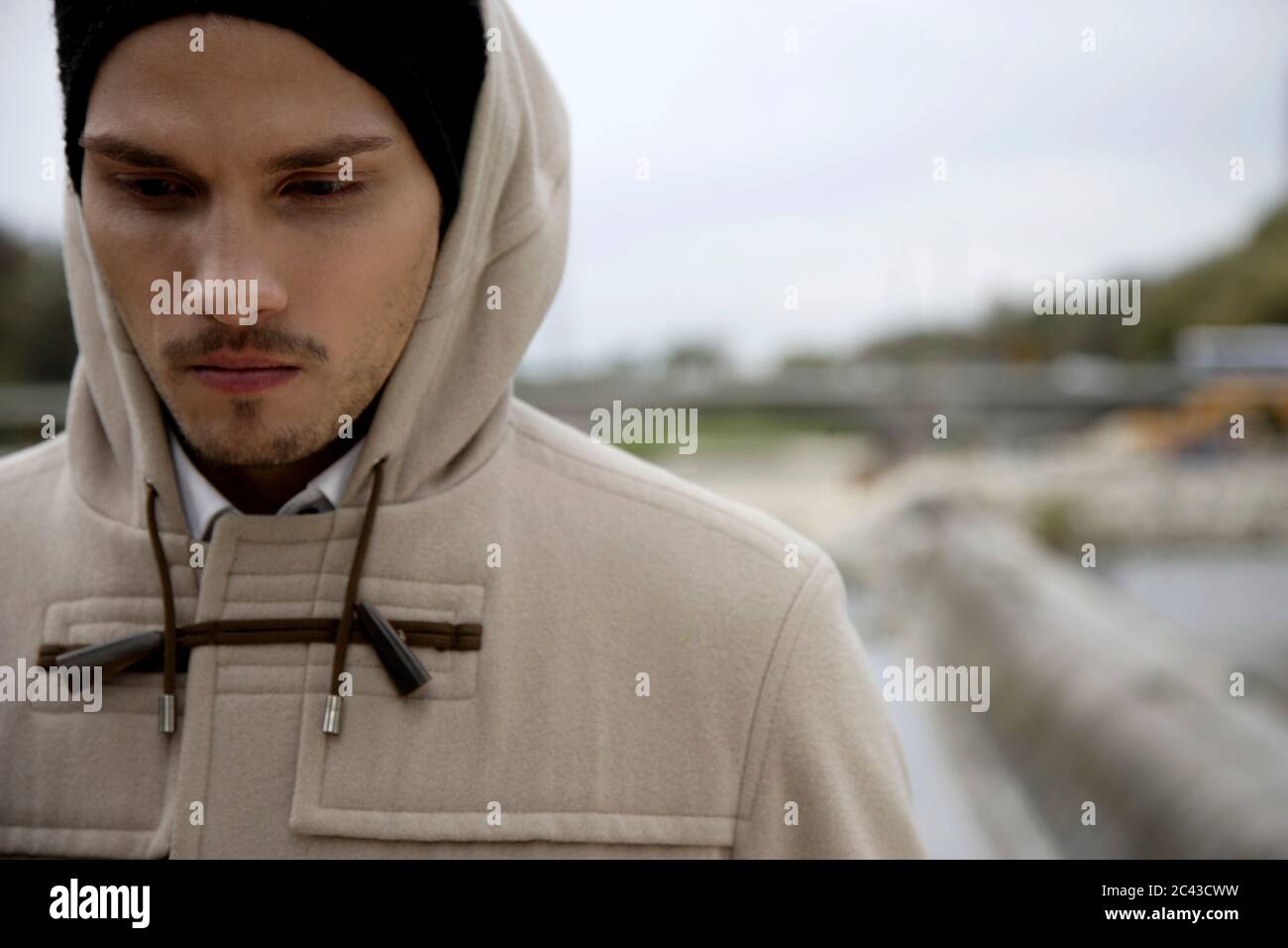 Thoughtful young man, Munich, Bavaria, Germany Stock Photo - Alamy
