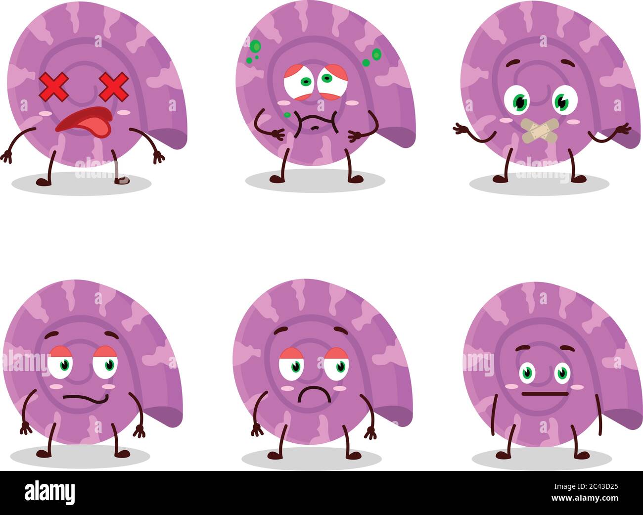 Purple clam cartoon character with nope expression Stock Vector Image ...
