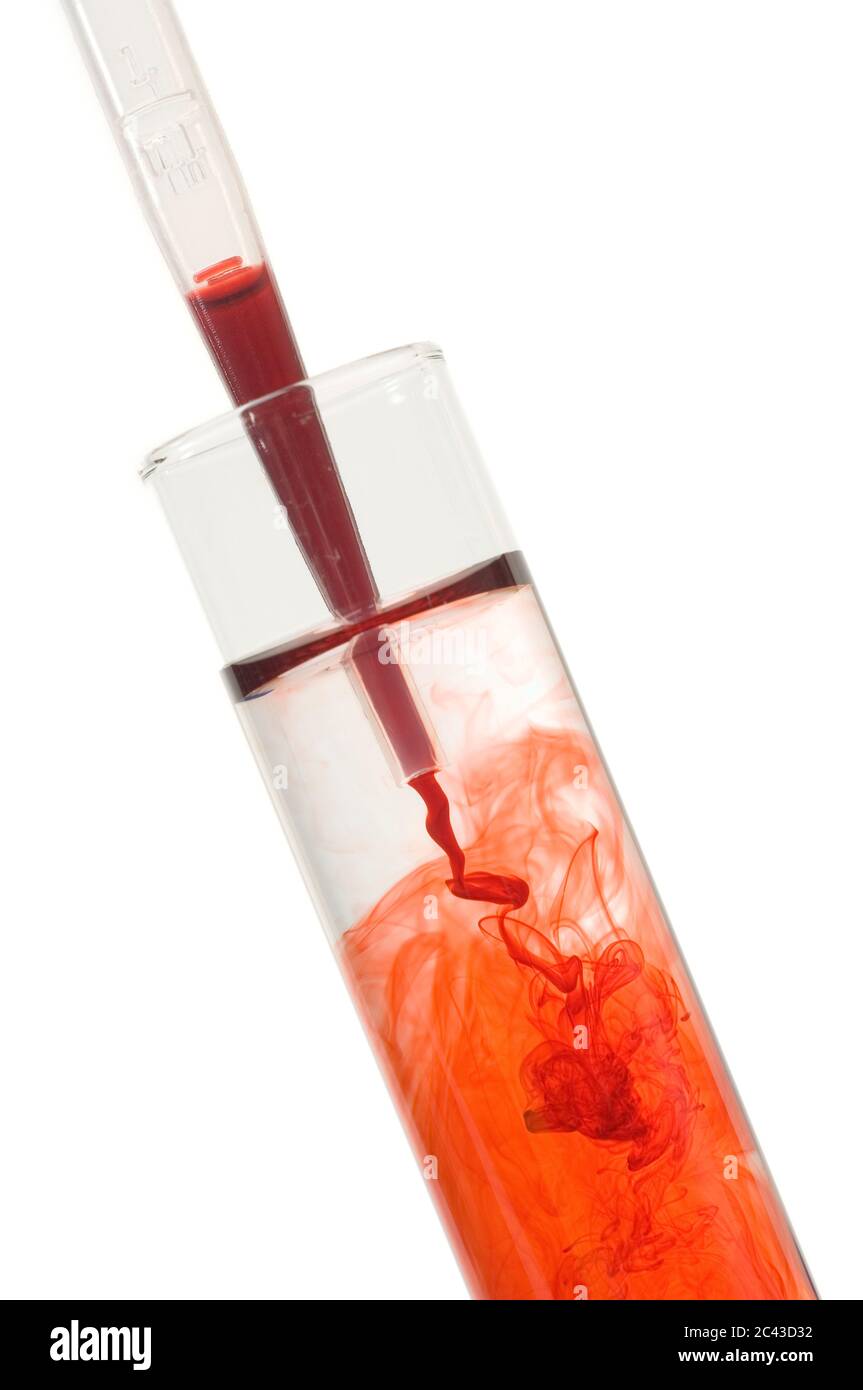 A test tube is filled with blood using a pipette Stock Photo - Alamy