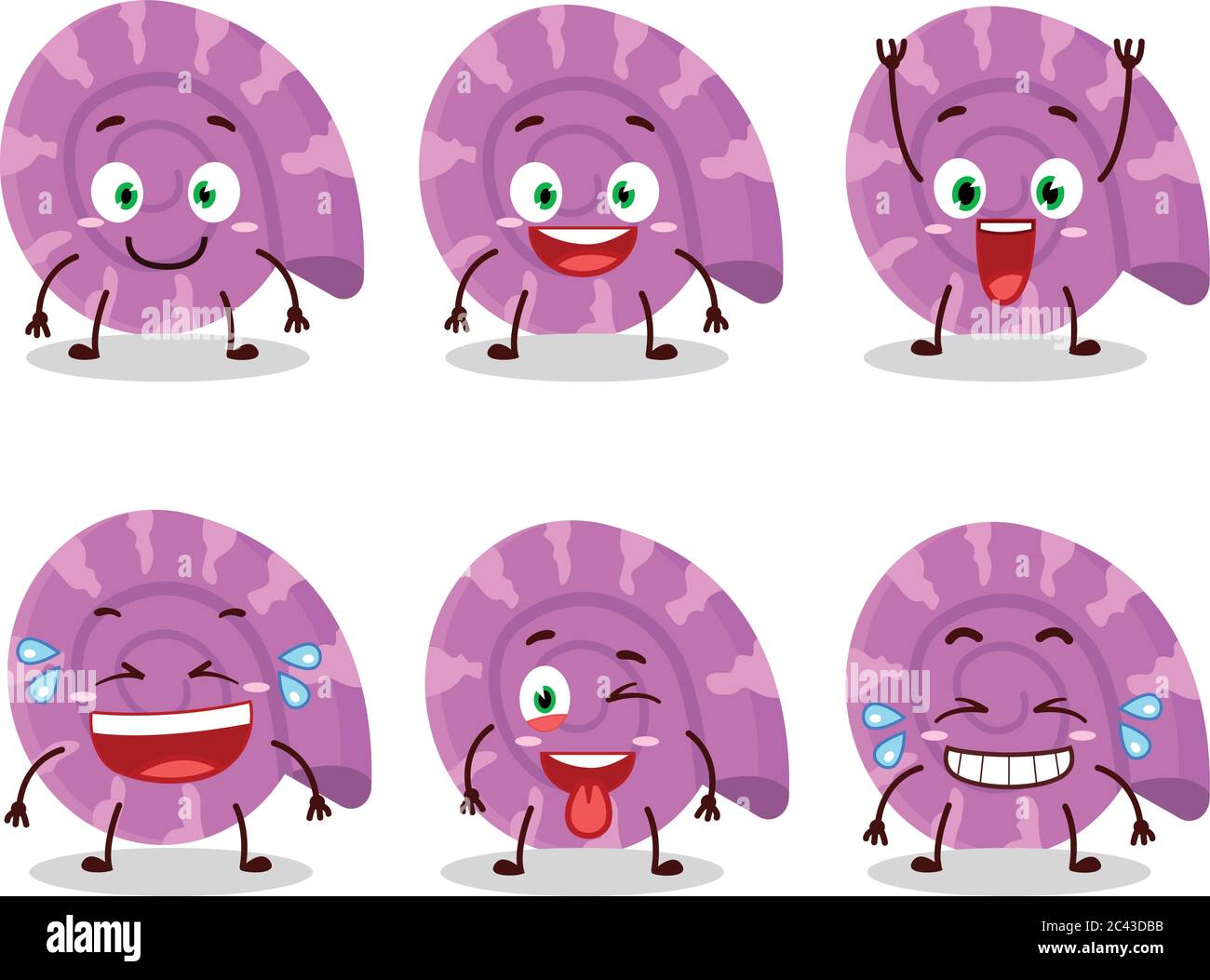 Cartoon character of purple clam with smile expression Stock Vector ...