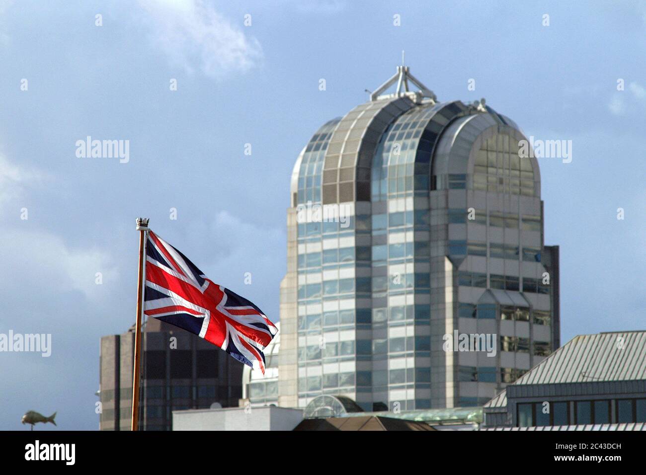 Buildings and Union Jack - London - England Stock Photo - Alamy