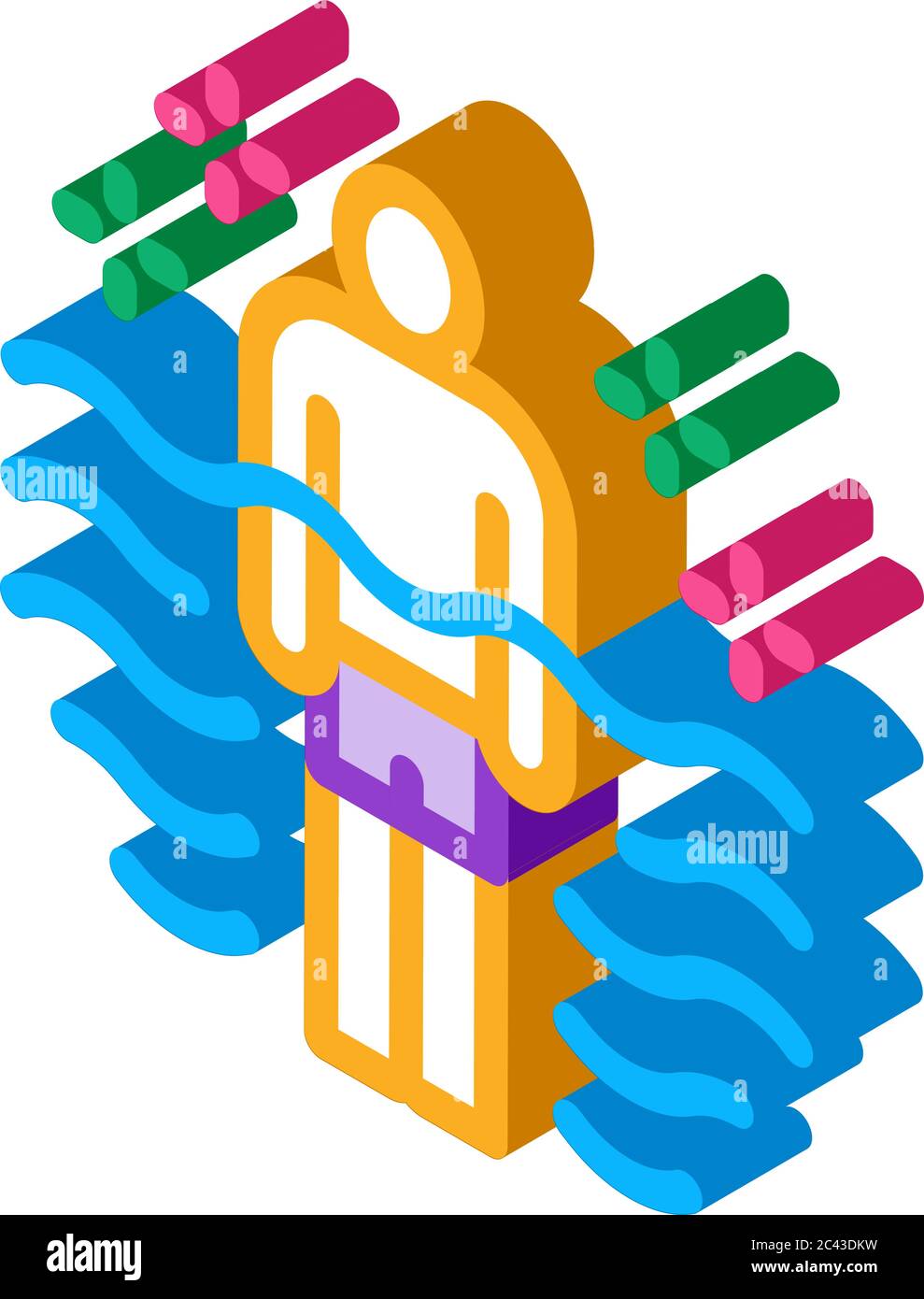 health improvement in pool isometric icon vector illustration Stock ...