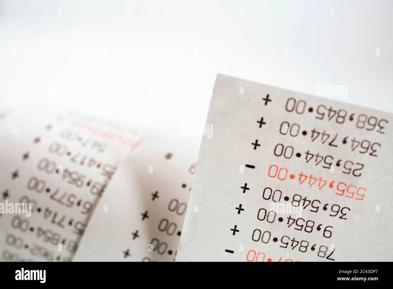Receipt from a calculator Stock Photo - Alamy