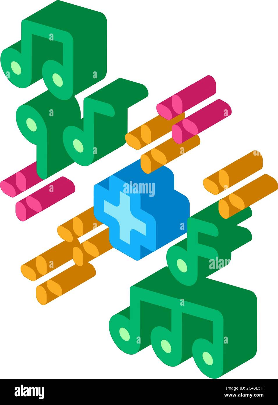 healing music isometric icon vector illustration Stock Vector Image ...