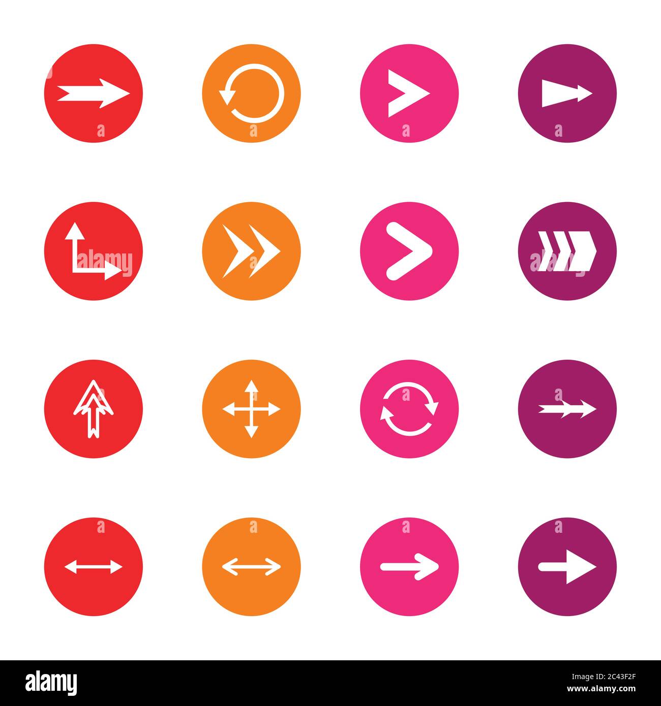 Arrows with differents directions block style icon set design of web ...