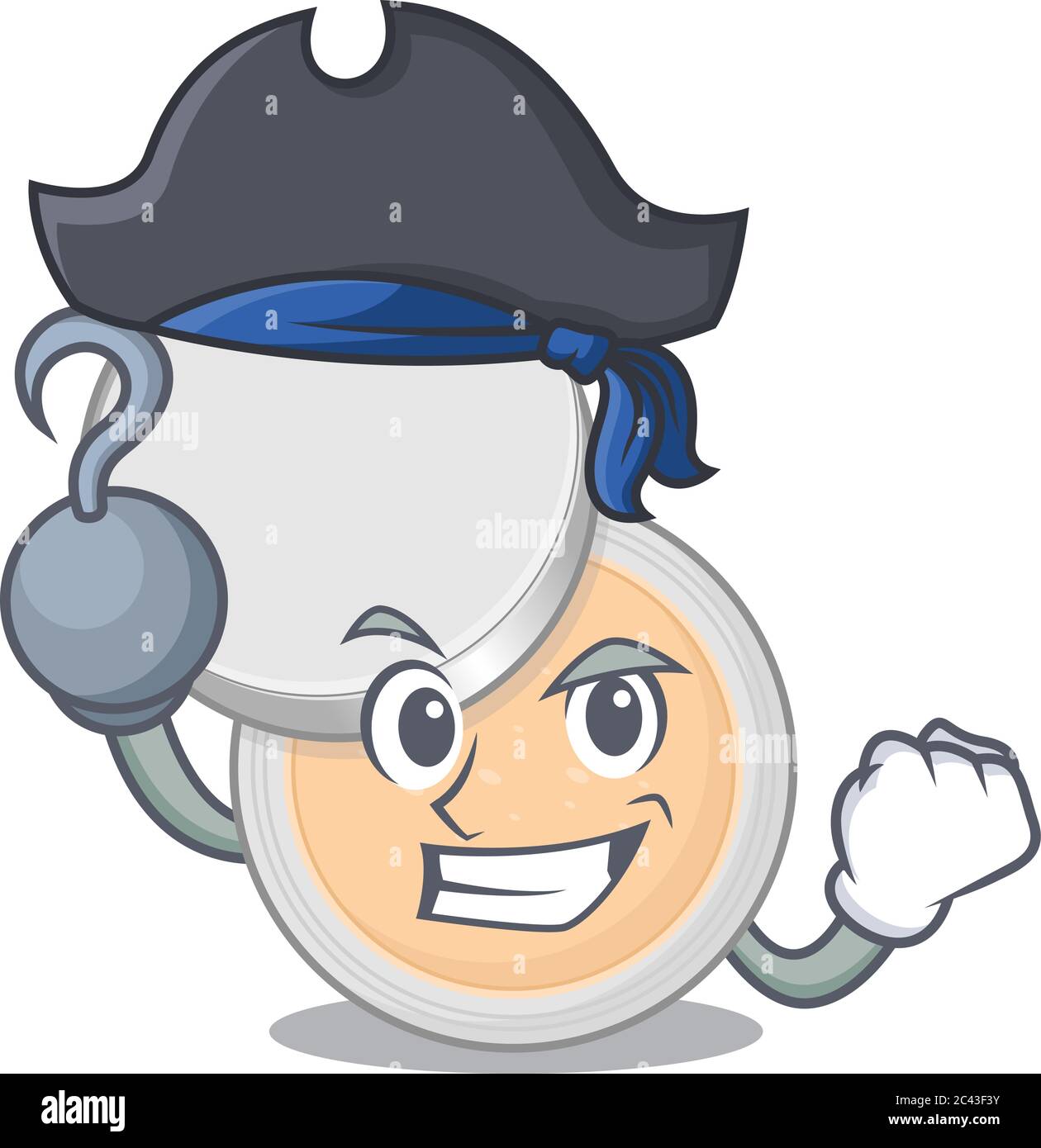 one hook hands Pirate character jar powder makeup cartoon design Stock ...