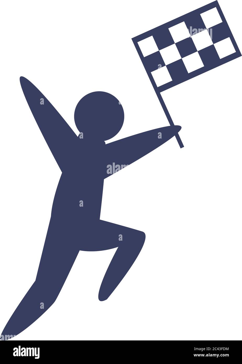 human avatar with racing flag silhouette style icon design, Speed race ...
