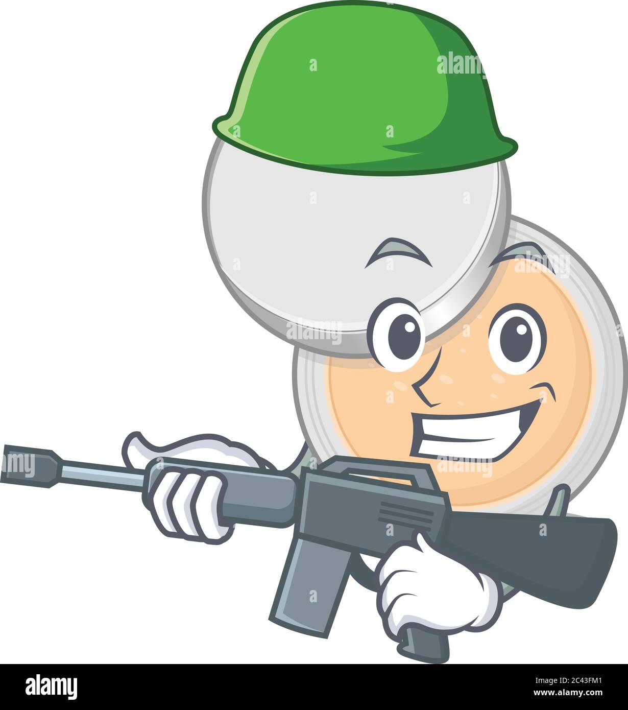 A charming army jar powder makeup cartoon picture style having a ...